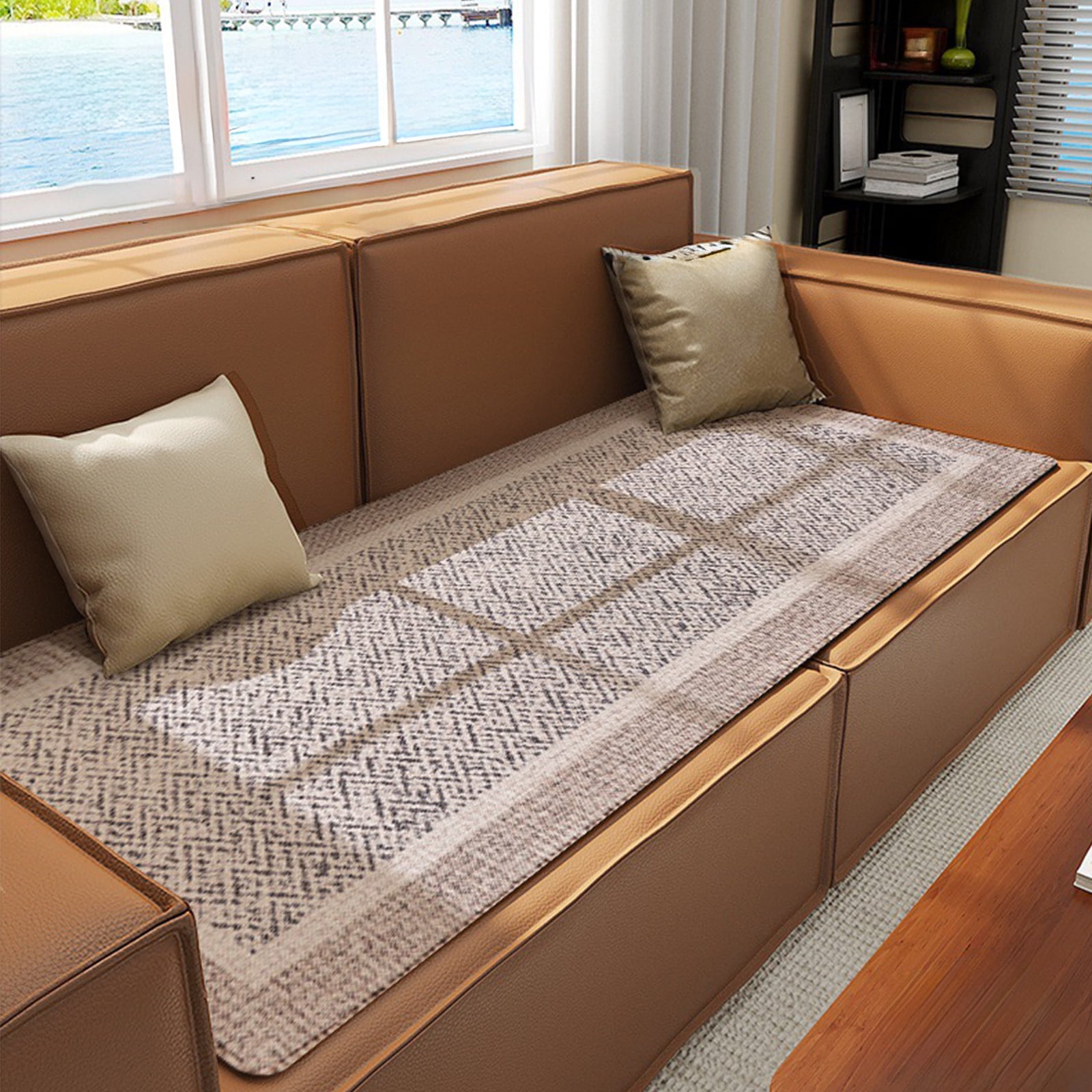 ManTuo Deals of the Day Modern Black Leather Sofa with Exquisite Gray ...