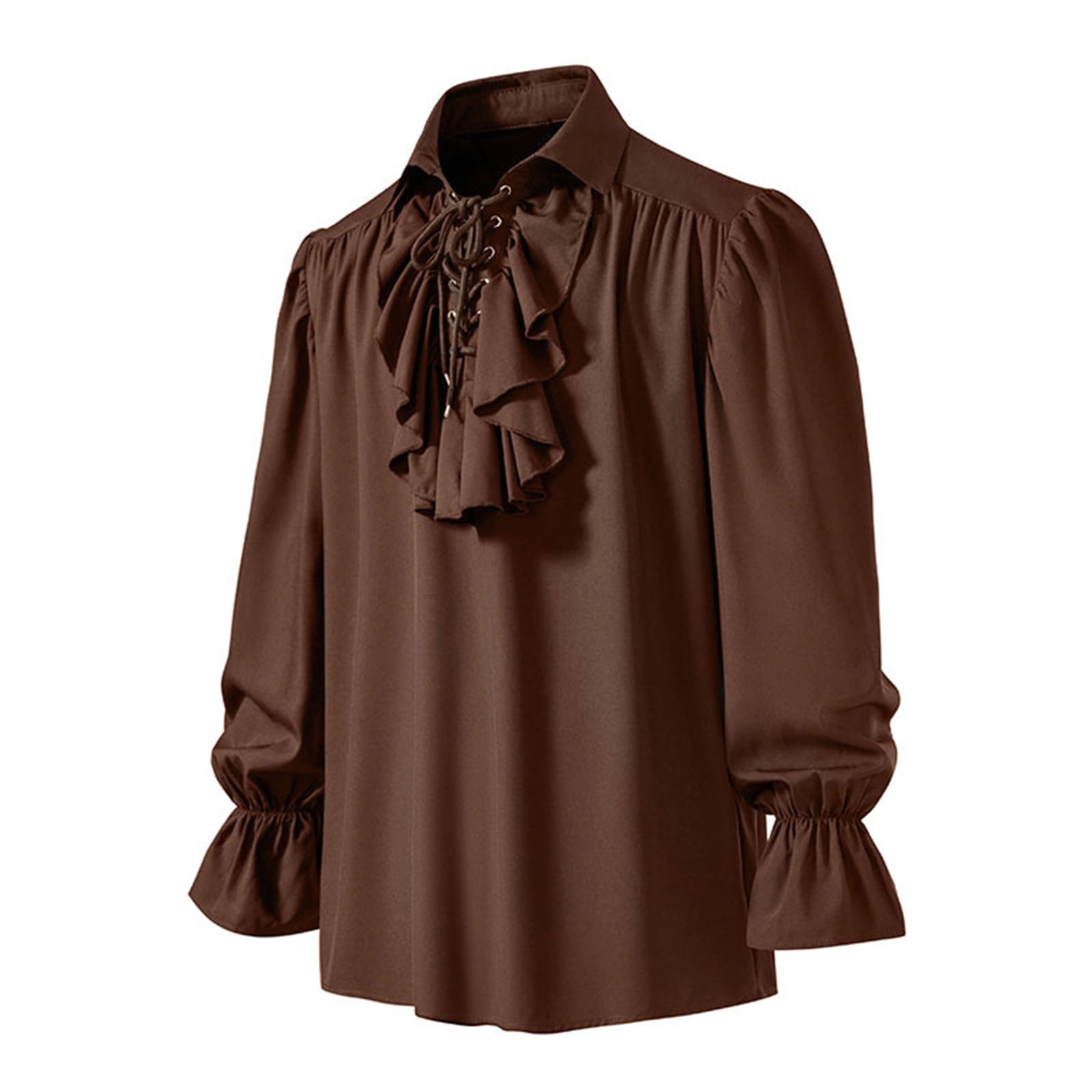 ManTuo Mens Long Sleeve Pirate Shirt Ruffle Victorian Renaissance ...