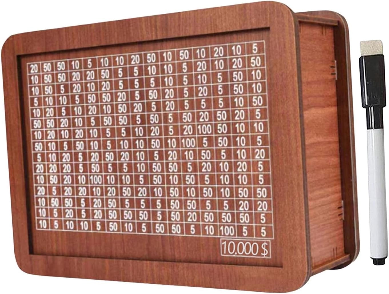 ManTuo Wooden Money Box with Money and Numbers with Counter Crafts Portable Storage Case Money ...