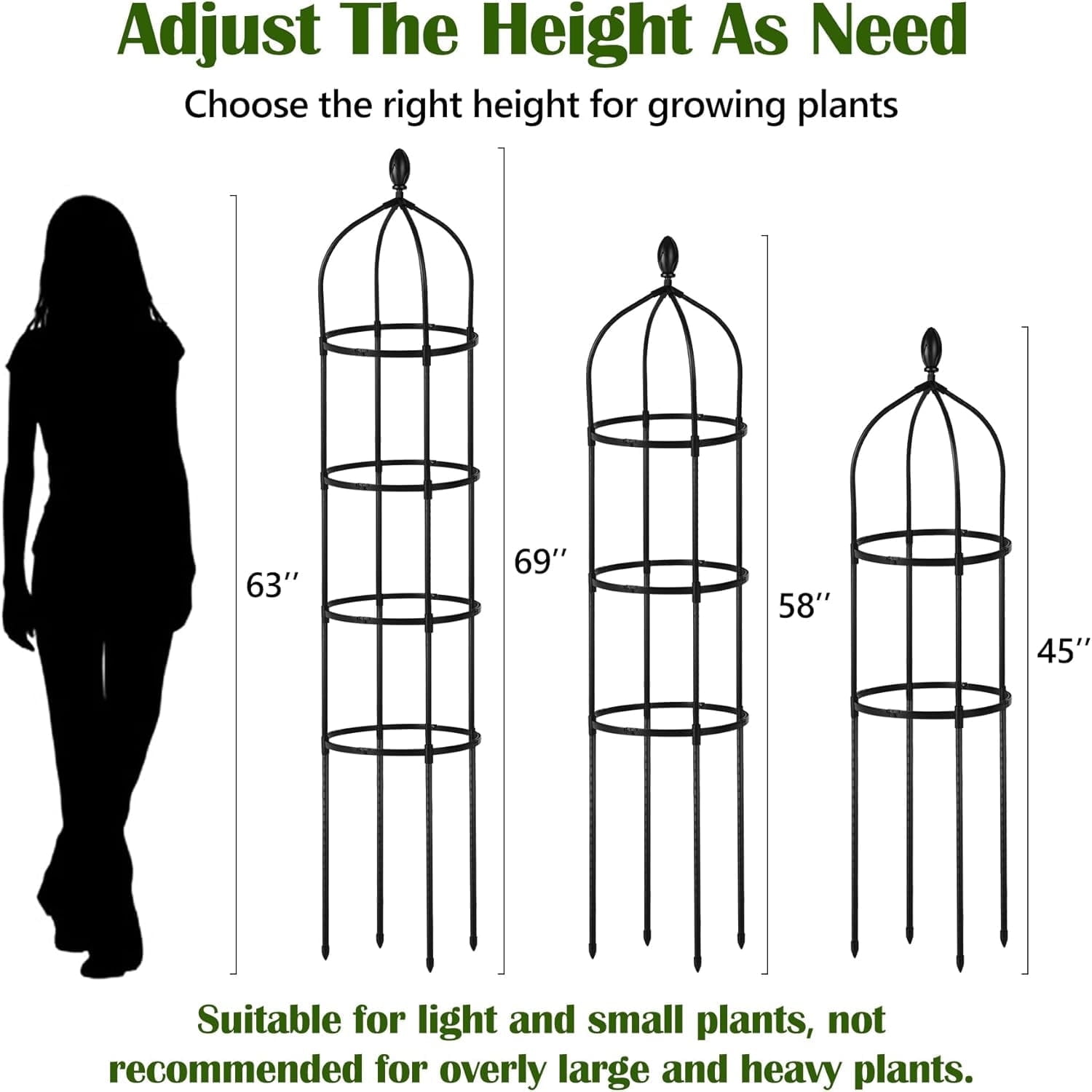ManYmbyan Garden Obelisk Trellis for Climbing Plants Outdoor,Rose Bush ...
