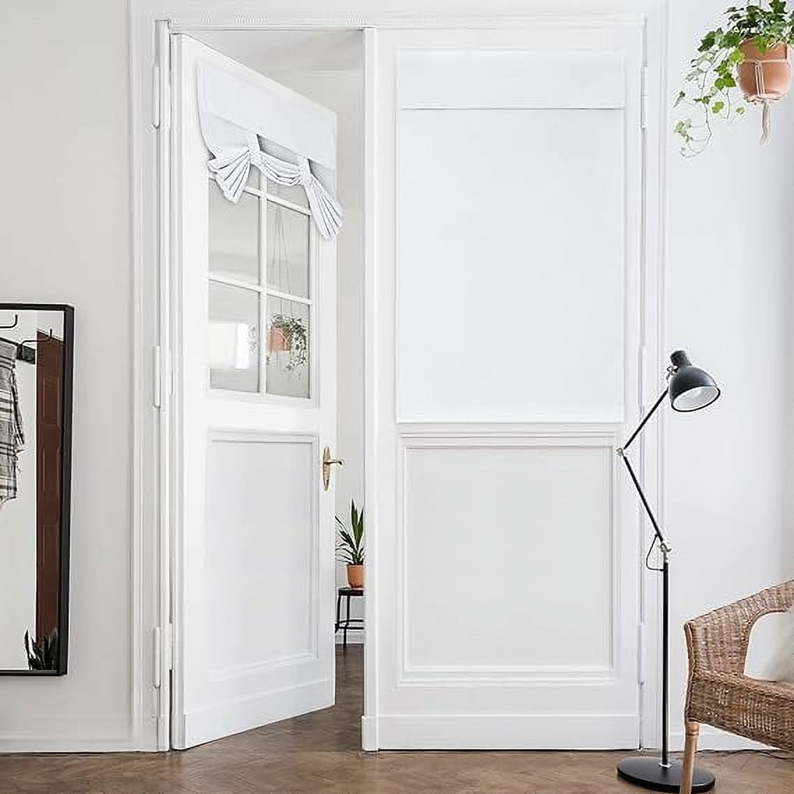 ManYmbyan White French Door Curtains Privacy Blackout 26 X 40 Inch Room ...