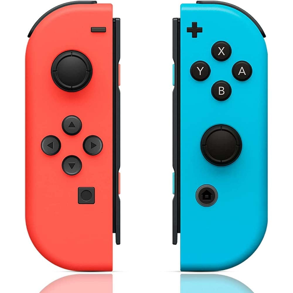 ManYmbyan Wireless Gaming Joy-Con (L/R), Game Controller for Nintendo Switch, Neon Red/Blue ...