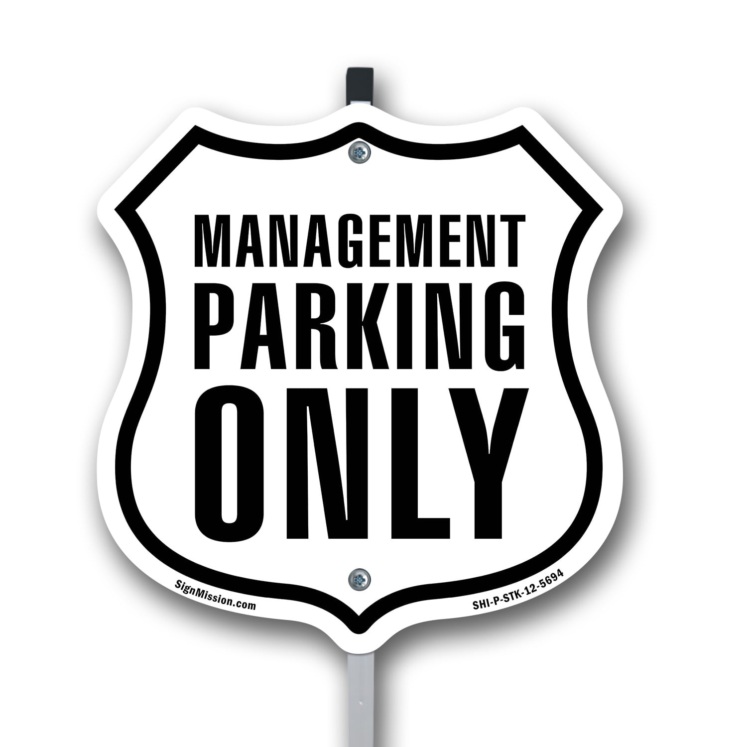 Management Parking Only 12 inch X 12 inch Shield Shaped Commercial ...