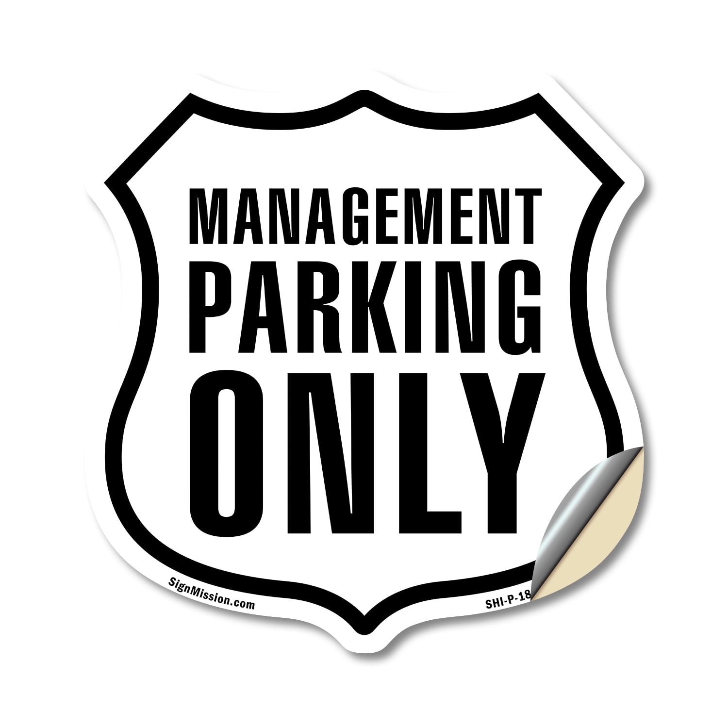 Management Parking Only (2 Pack) 12 inch X 12 inch Shield Shaped Heavy ...