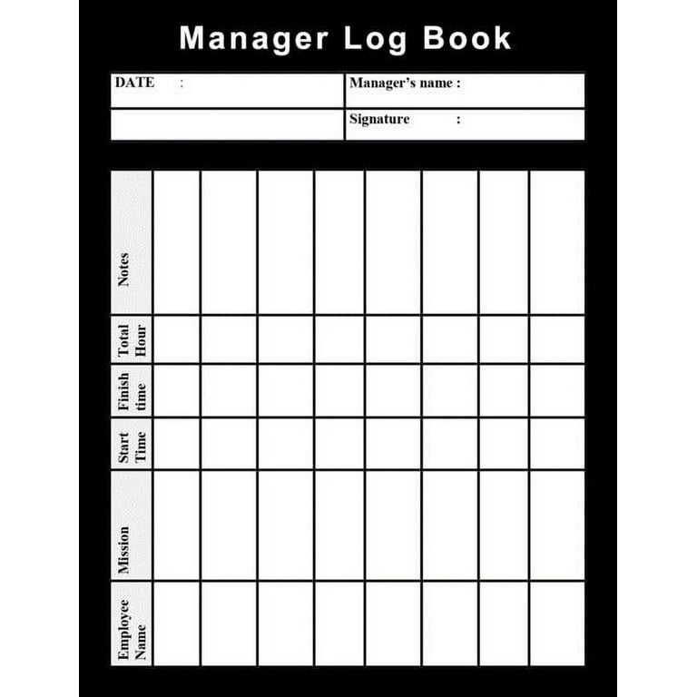 Restaurant Manager Log Book Libro Restaurant Manager Log (Log Book,