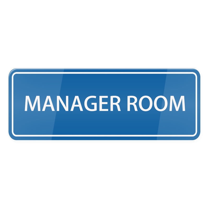 Manager Room Sign, 10 X 3 Inch Acrylic Plastic Sign With Symbols, Self ...