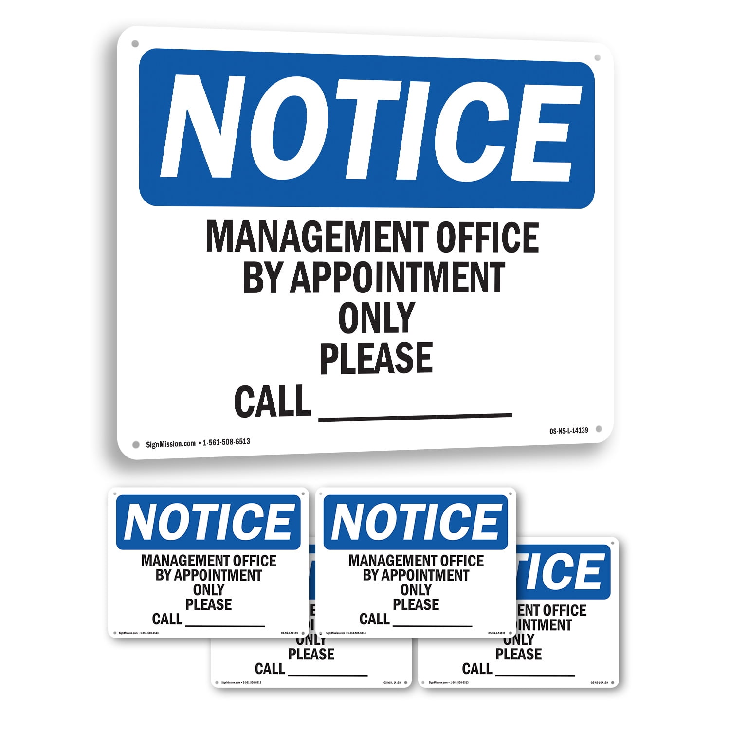 Manager's Office By Appointment Only Please OSHA Notice Aluminum Sign ...