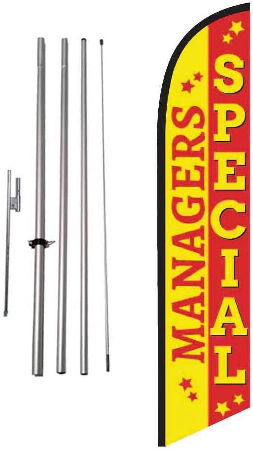 Manager's Special Advertising Feather Banner Swooper Flag Sign with ...