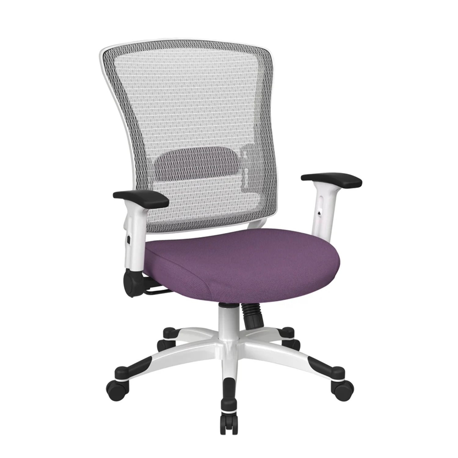 Managers Chair Purple Fabric Padded Mesh Seat and Back with Flip Arms ...
