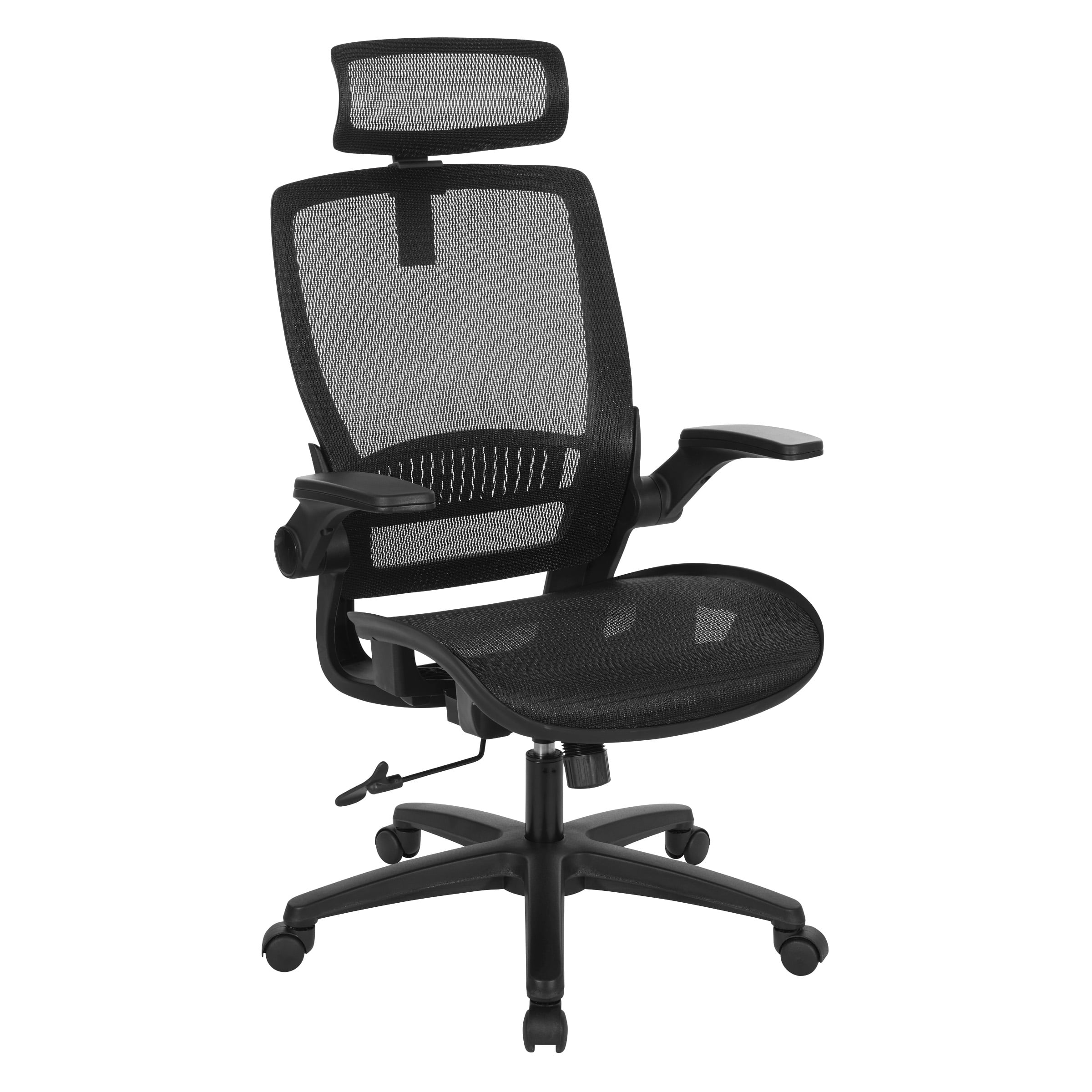 Managers Chair with Mesh Back and Seat in Black Fabric - Walmart.com