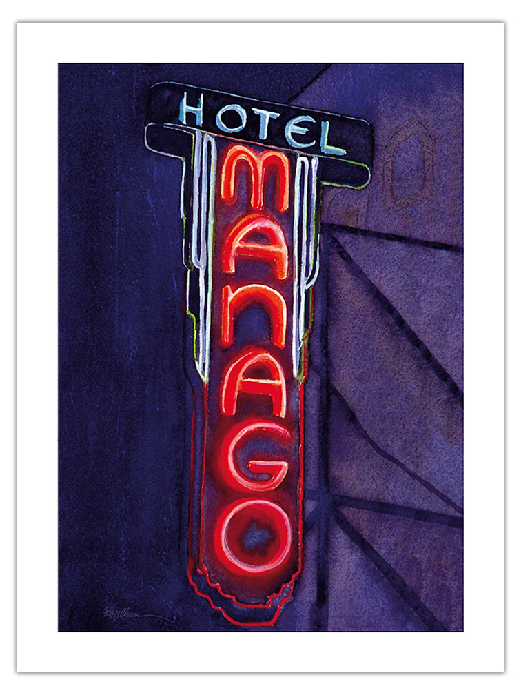 Manago Hotel - Captain Cook Hawaii - From an Original Hawaii Watercolor ...