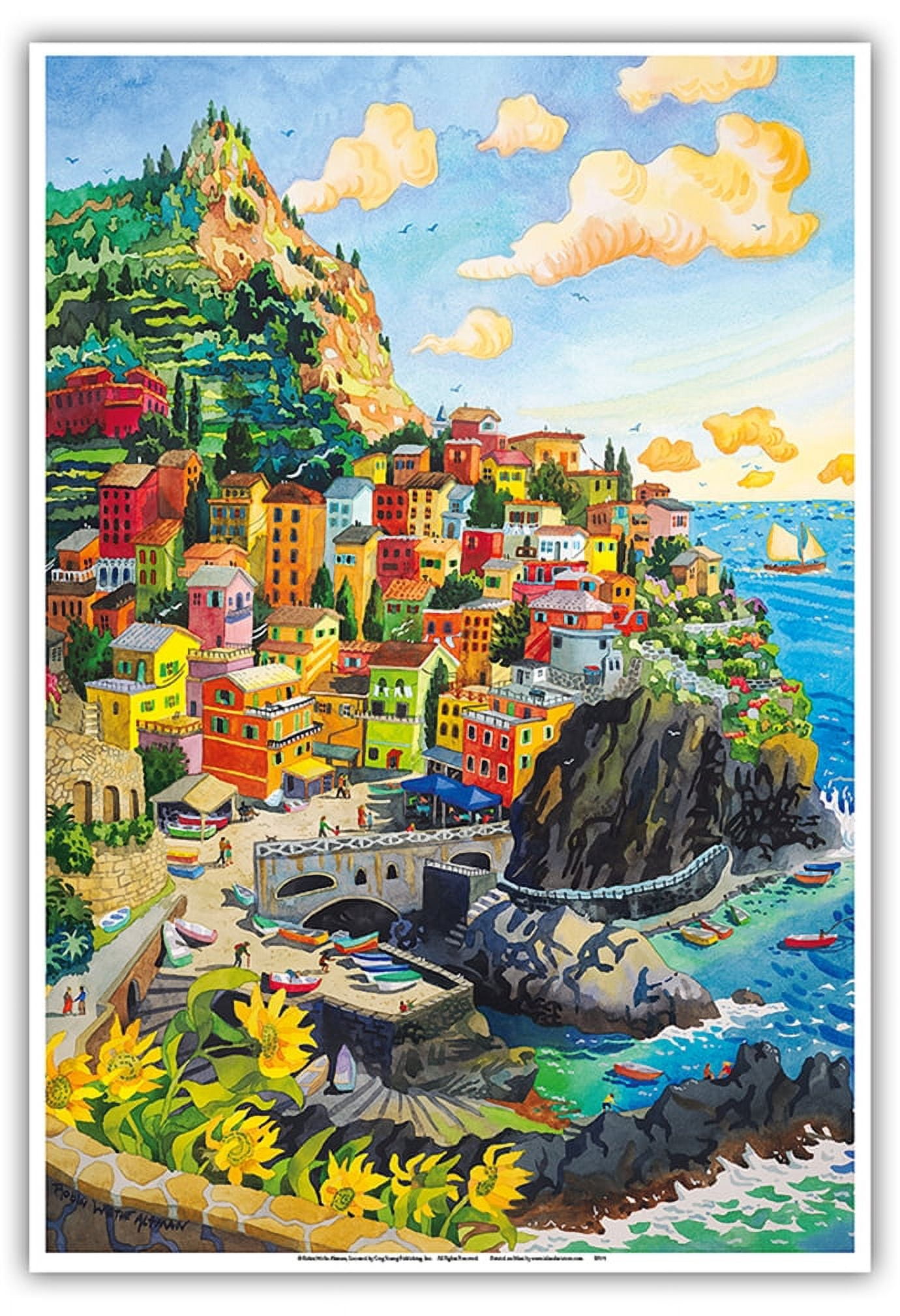 Manarola Italy - Cinque Terre Coastal Town - Italian Riviera - From an ...