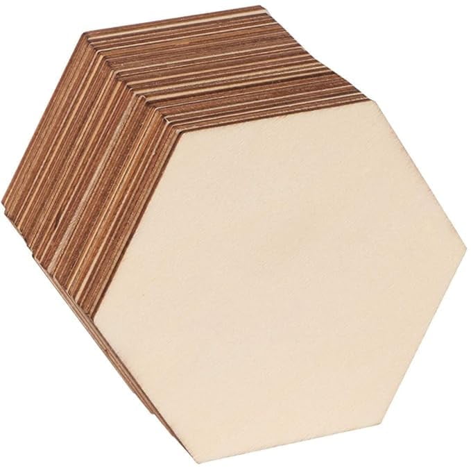 Manas Impex Hexagon Premium MDF Pine Wood 50 MM MDF Boards for Art and ...