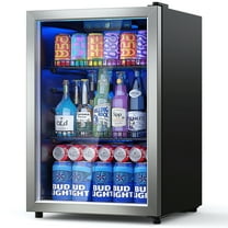 Moifoi 1.7 Cu. ft. Beverage Refrigerator Cooler, Mini Fridge with Glass ...