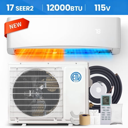 12000 BTU Mini Split Air Conditioner & Heater, Wifi Enabled 115V Energy ...