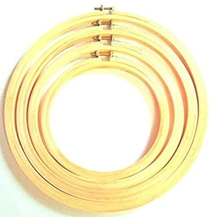Manasvini Fancy Wooden Embroidery Ring Frame Set of 4 Different Sizes ...