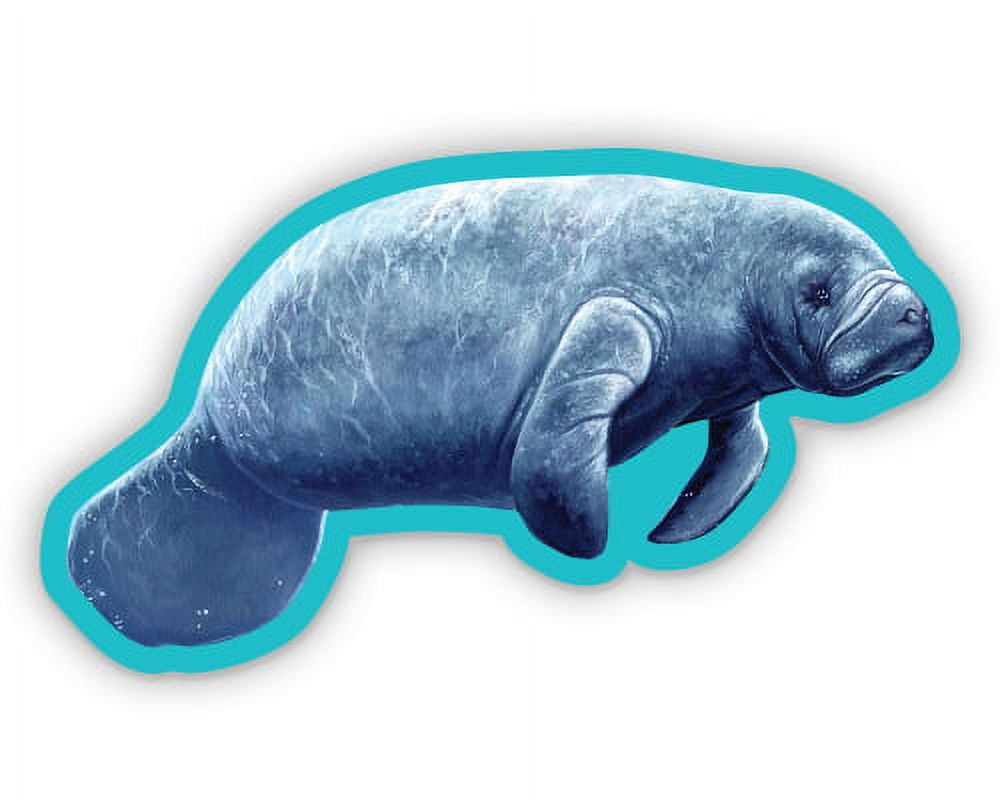 Manatee - 5" Vinyl Sticker - For Car Laptop I-Pad - Waterproof Decal ...