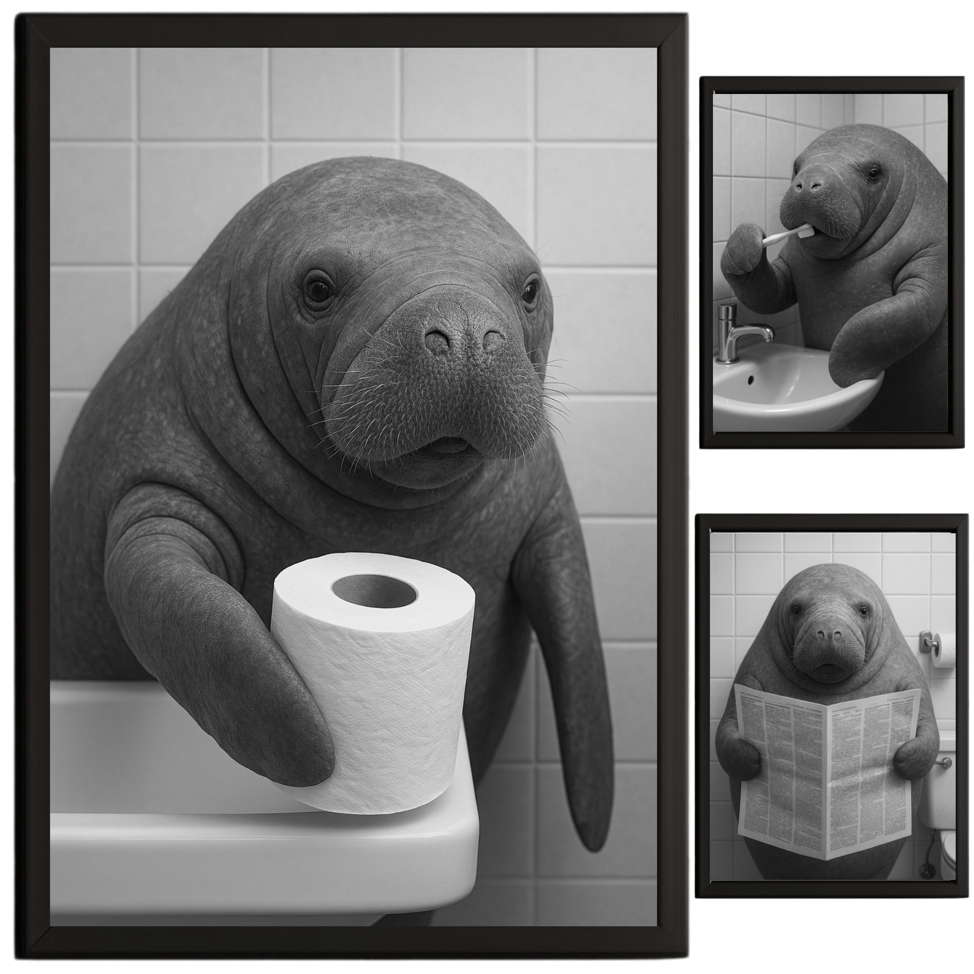 TheNameStore Manatee Bathroom Decor Wall Art Farmhouse Photo Picture 8 ...