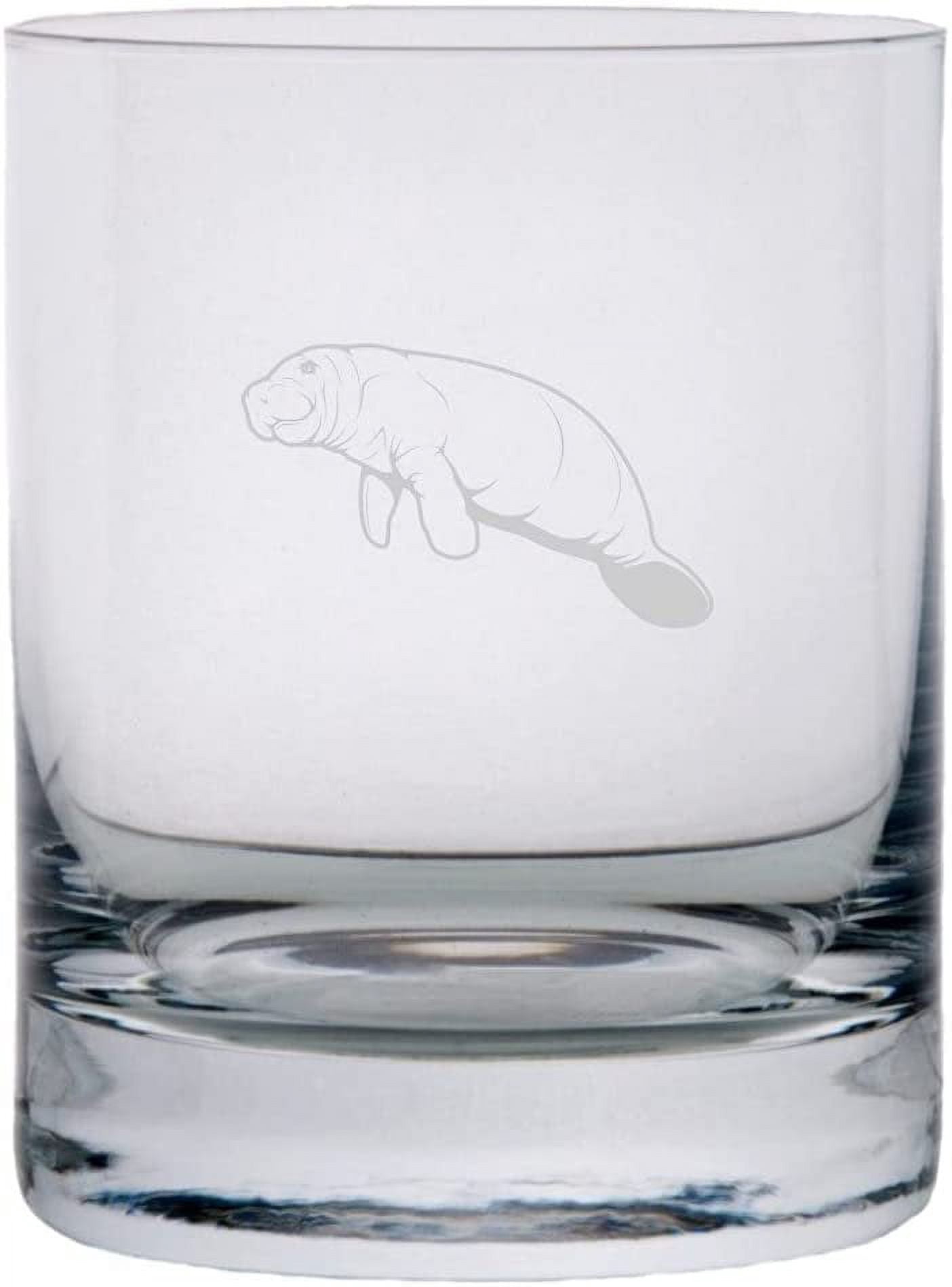 Manatee Body Zoo Animal Themed Etched 10.25oz Crystal Rocks Whisky ...
