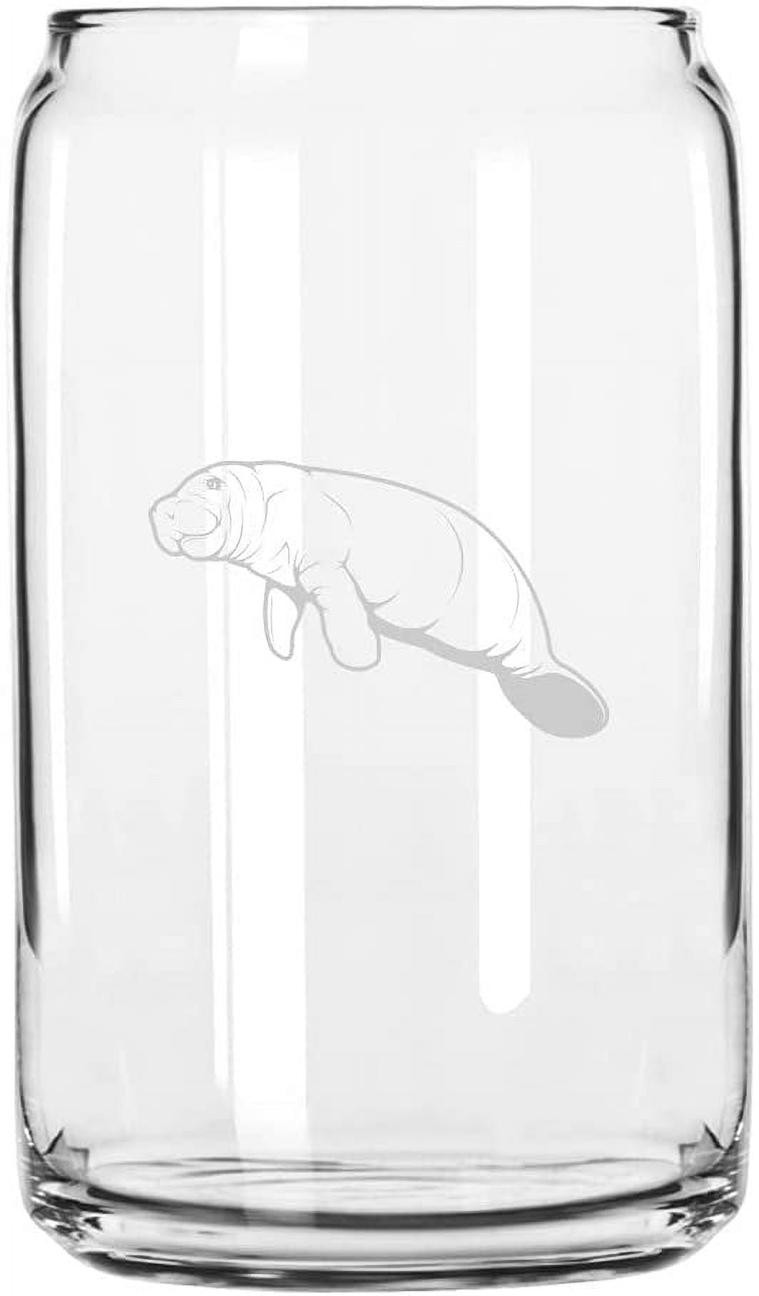 Manatee Body Zoo Animal Themed Etched 16oz Libbey Can Glass - Walmart.com