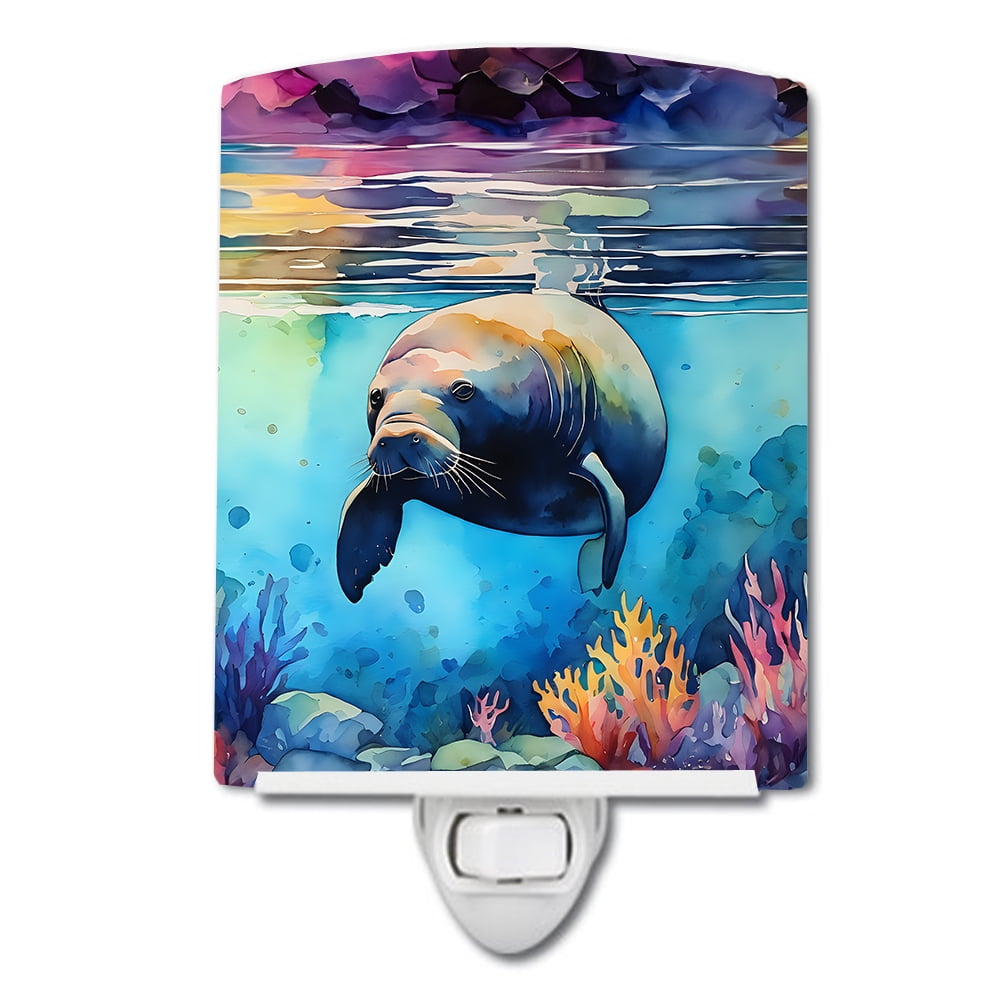 Manatee Ceramic Night Light 4 in x 6 in - Walmart.com