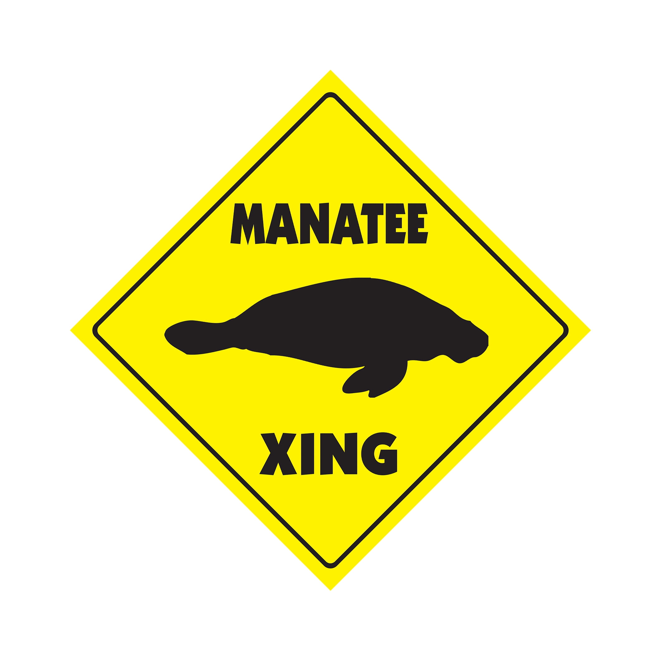 Manatee Crossing Decal Zone Xing | Indoor/Outdoor | 4" Tall mammal sea cow gulf manatees swim ...