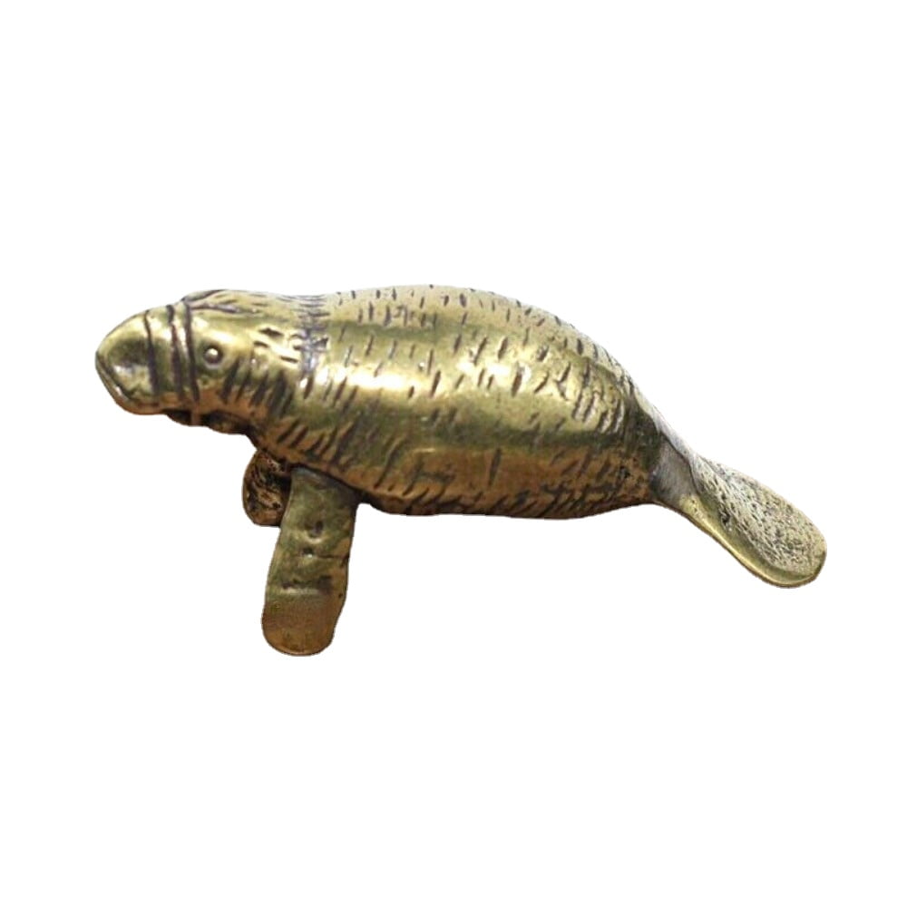 Manatee Figurine Brass Statue Home Office Table Decoration Animal ...