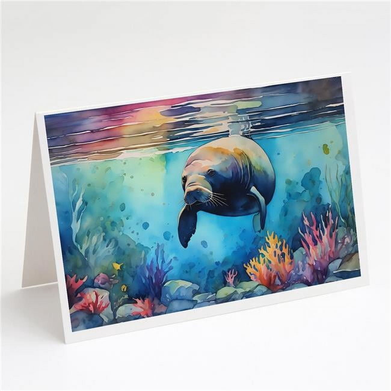 Manatee Greeting Cards Pack of 8 7 in x 5 in - Walmart.com