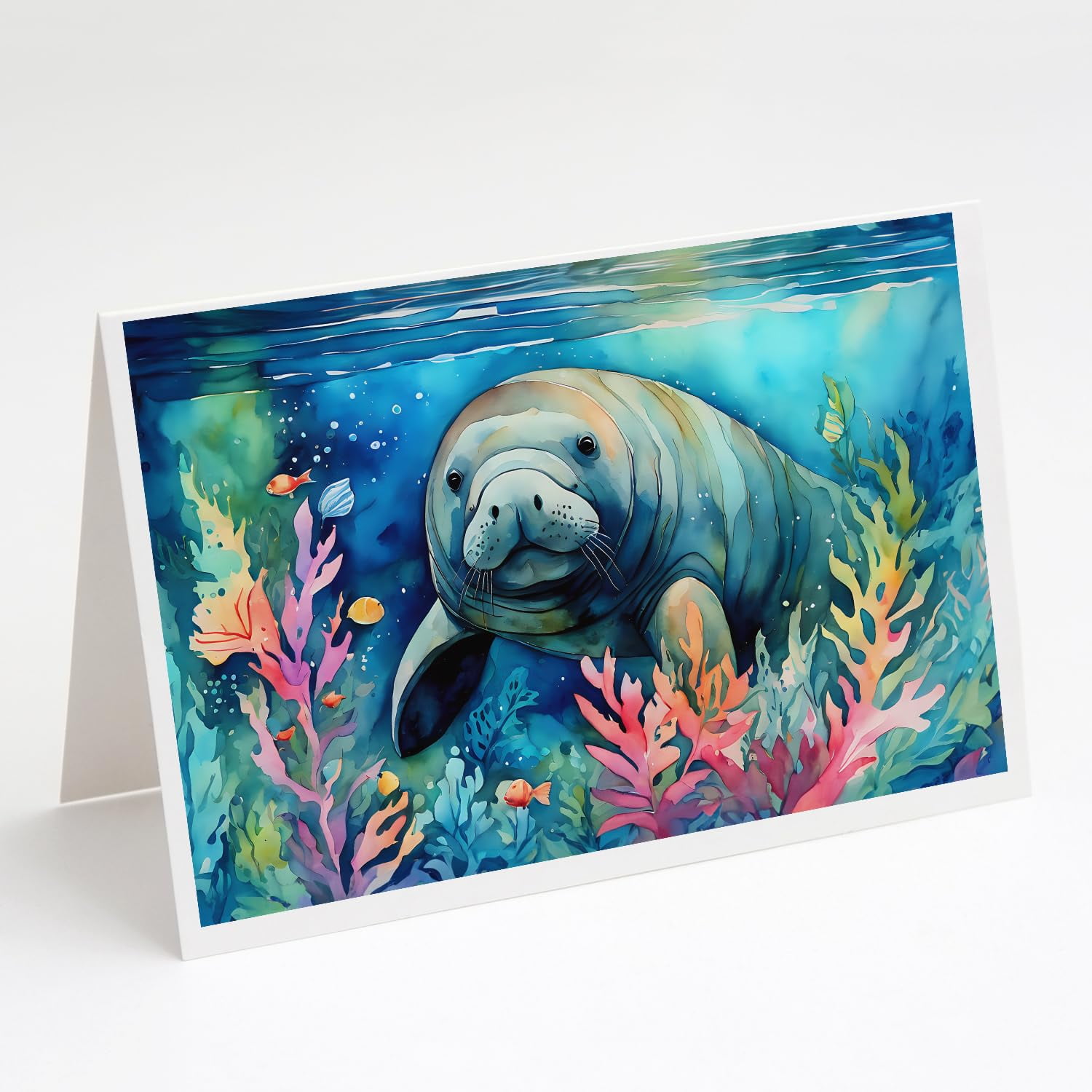 Manatee Greeting Cards Pack of 8 7 in x 5 in - Walmart Business Supplies