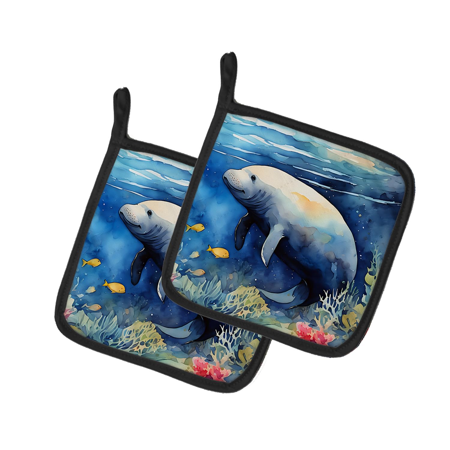 Manatee Pair of Pot Holders 7.5 in x 7.5 in - Walmart.com