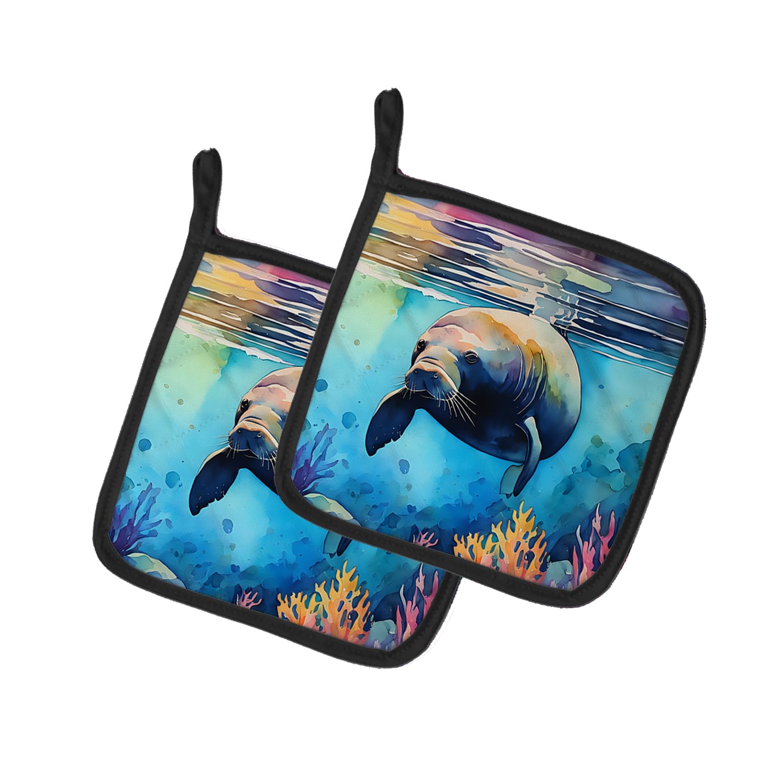 Manatee Pair of Pot Holders 7.5 in x 7.5 in - Walmart.com