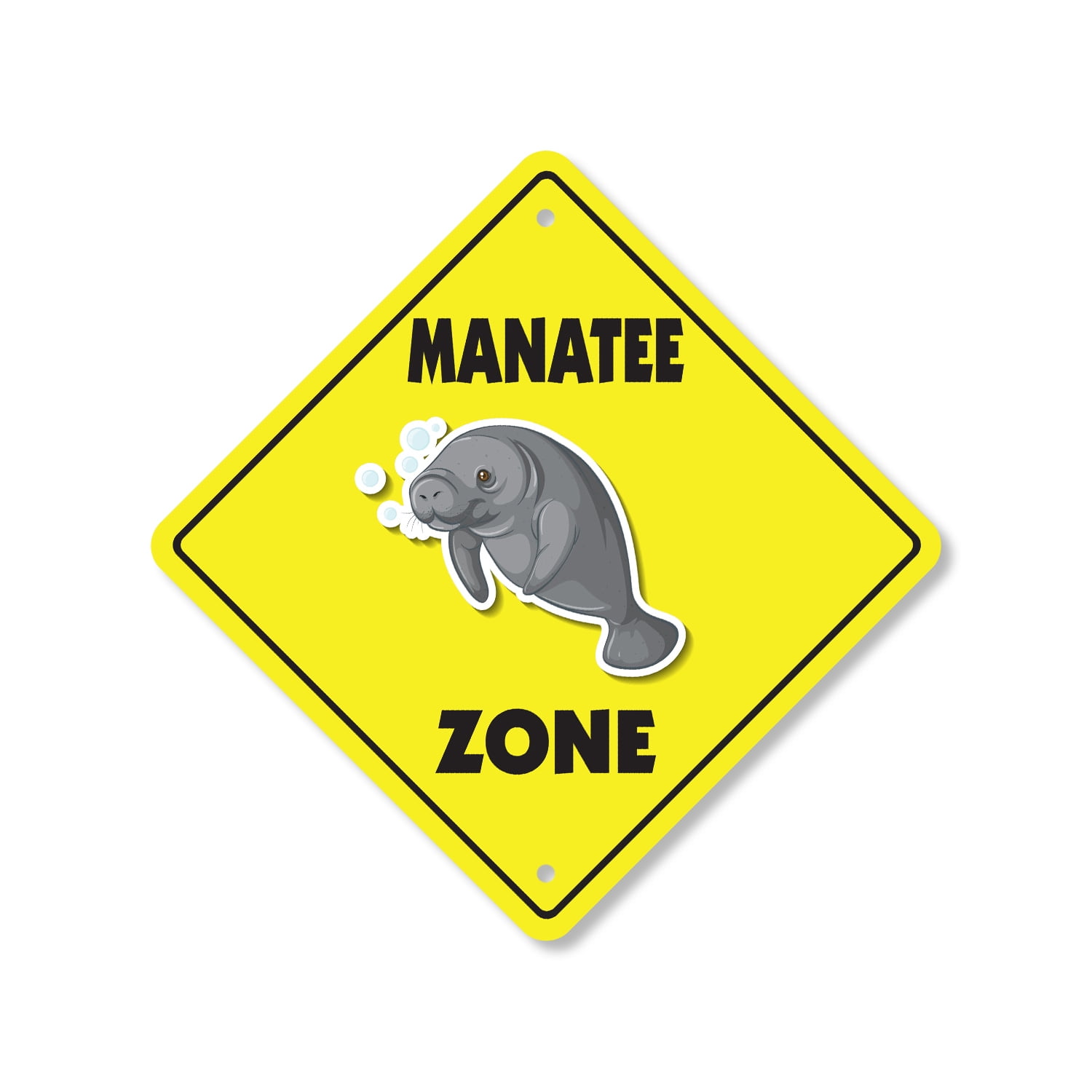 Manatee Plastic Crossing Sign - 12 Inch X 12 Inch Xing Sign Gift Marine ...