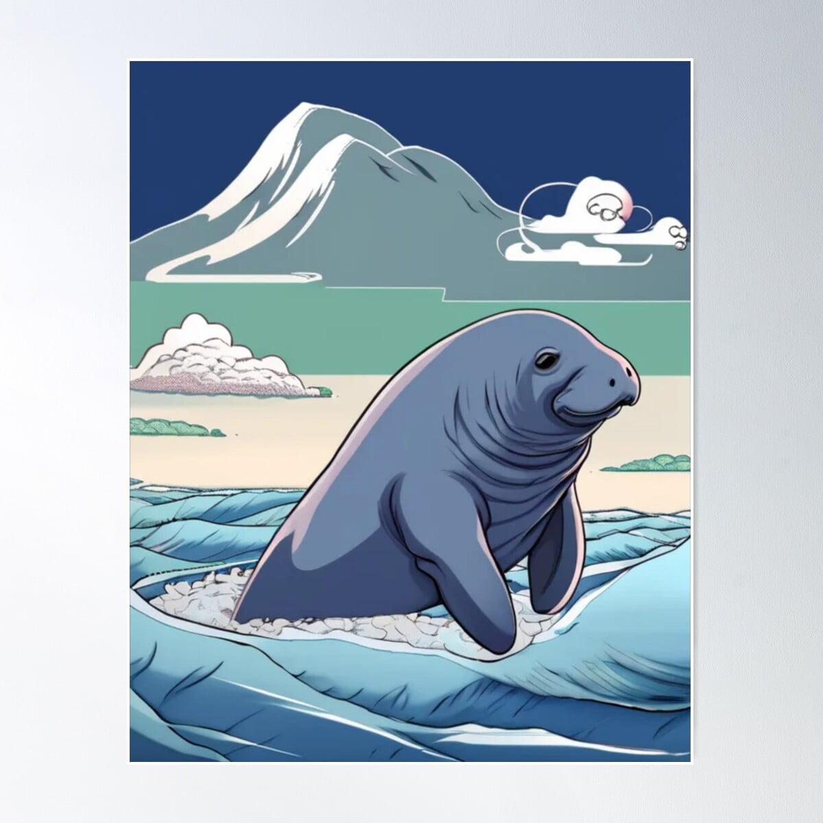 Manatee Poster Wall Art, Modern Wall Decor For Living Room Bedroom ...