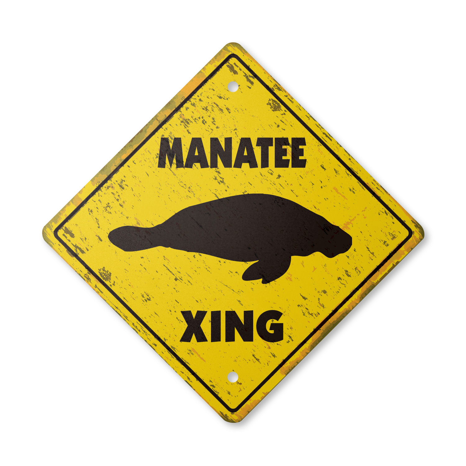 Manatee Vintage Crossing Sign Zone Xing | Indoor/Outdoor Plastic | 14 ...