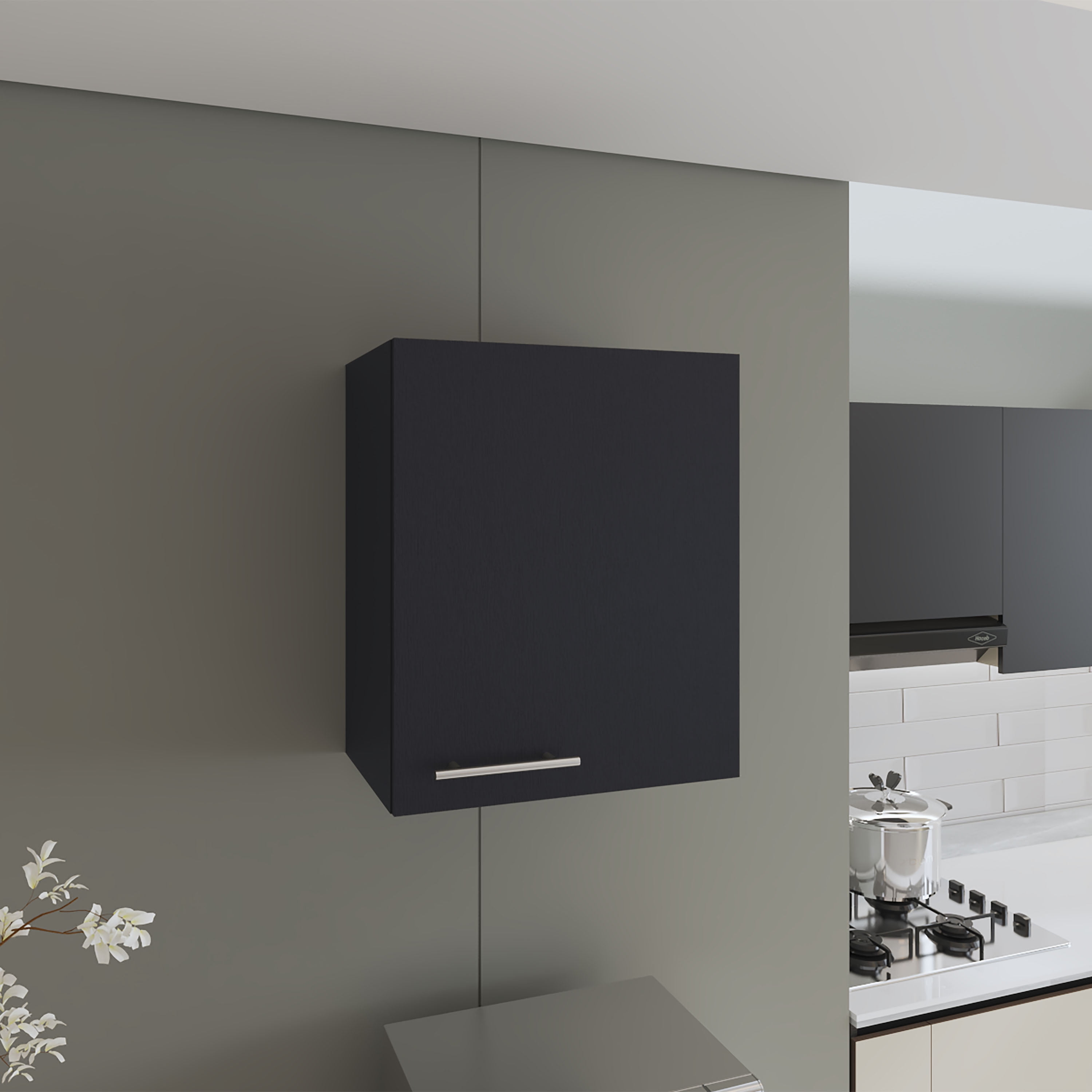 Manchester 20" Wide One-Door and Two Shelves Wall Cabinet,Black ...