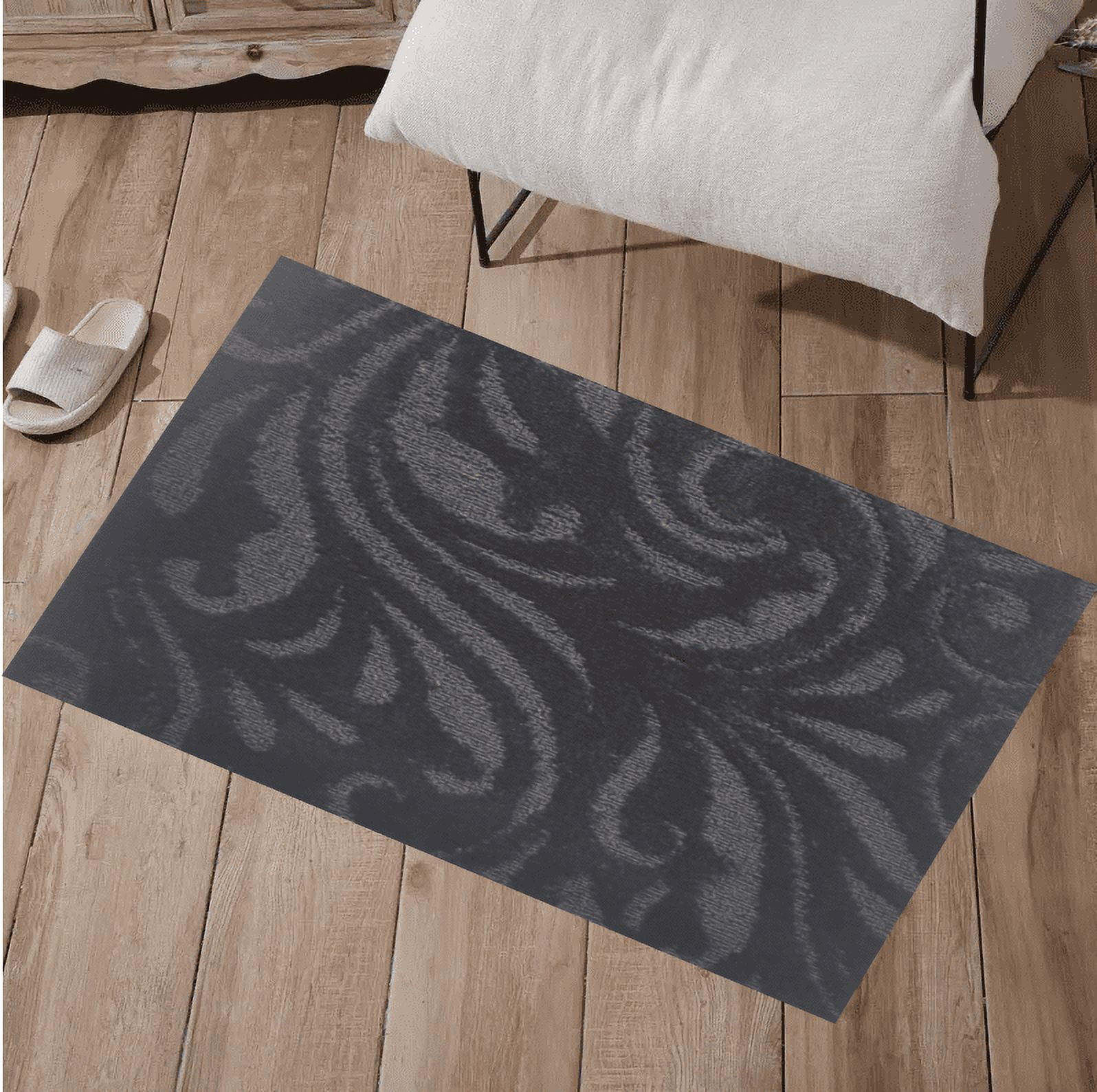 Manchester Black 18X30'' Accent Rug Non-Slip by Catalina Home, 100% ...