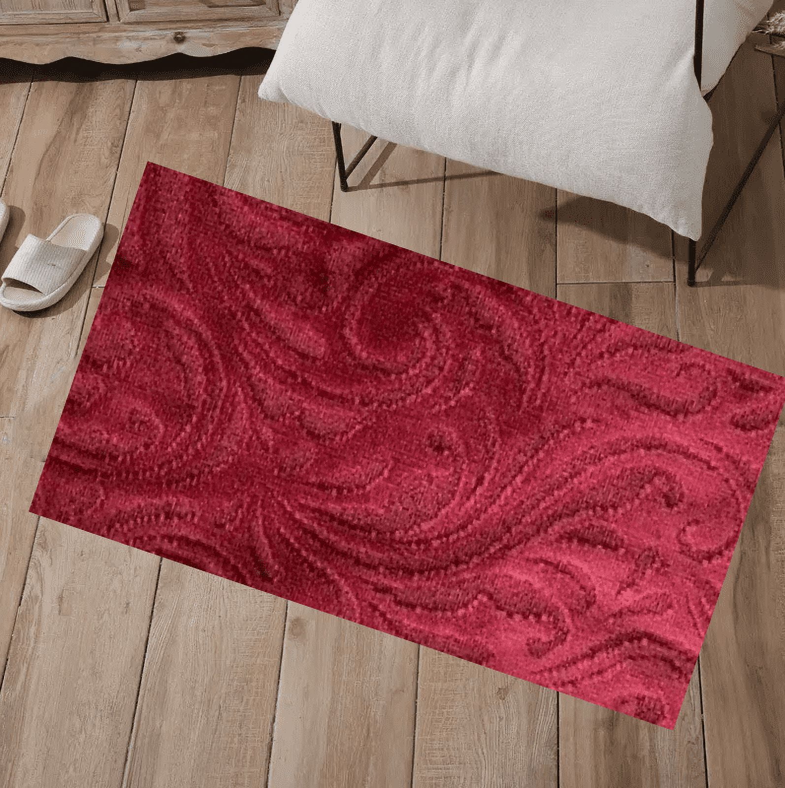 Manchester Burgundy 18X30'' Accent Rug Non-Slip by Catalina Home, 100% ...