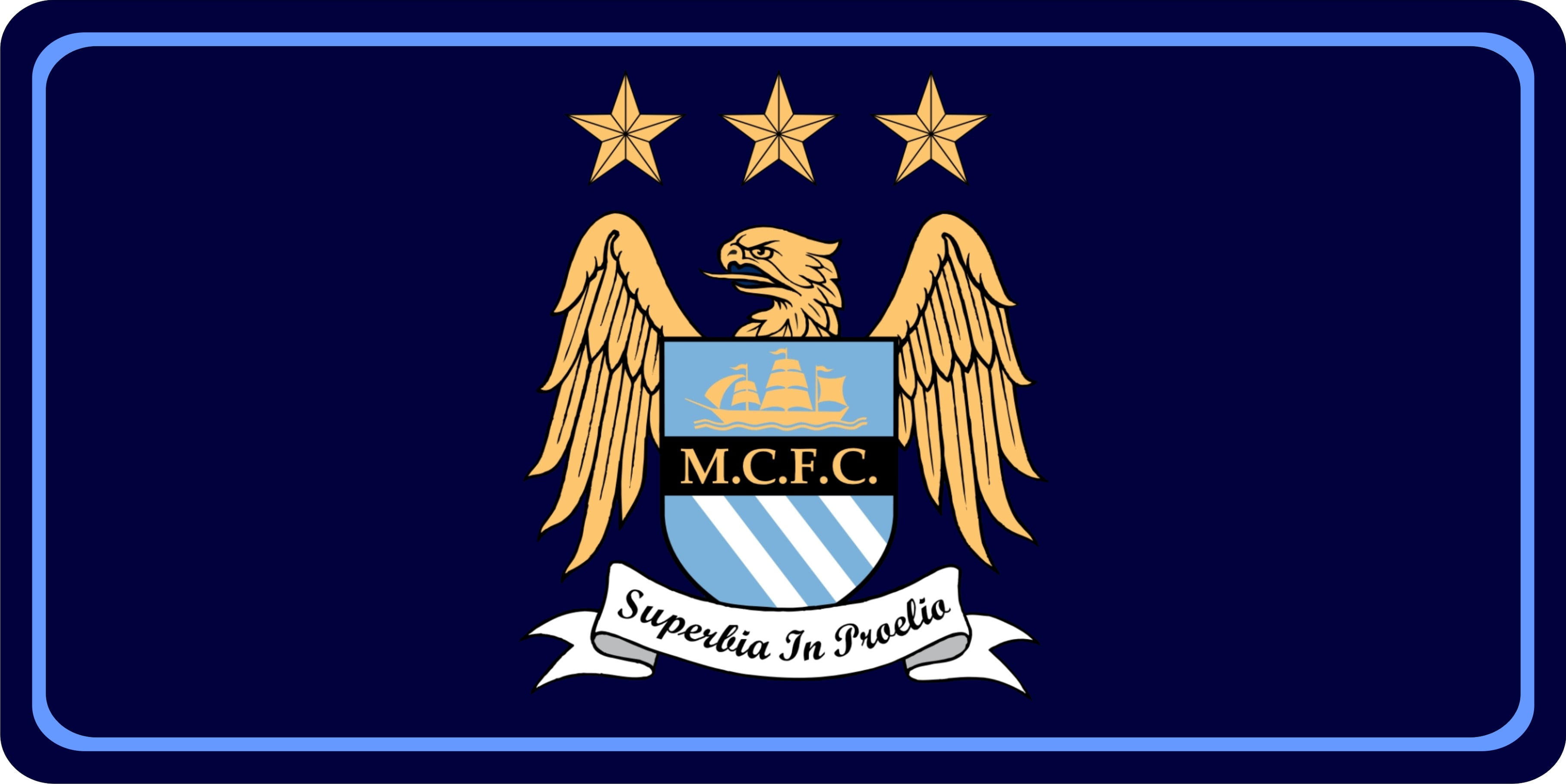 Manchester City Soccer Club Merchandise: Photo License Plate Accessory ...