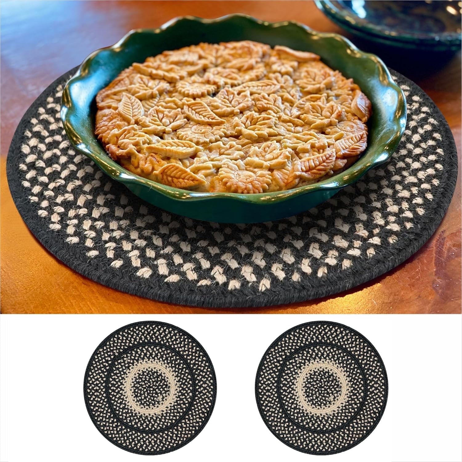 Manchester Pot Holders Trivets 15" (Pack of 2) Jute Trivet Mat for Hot ...