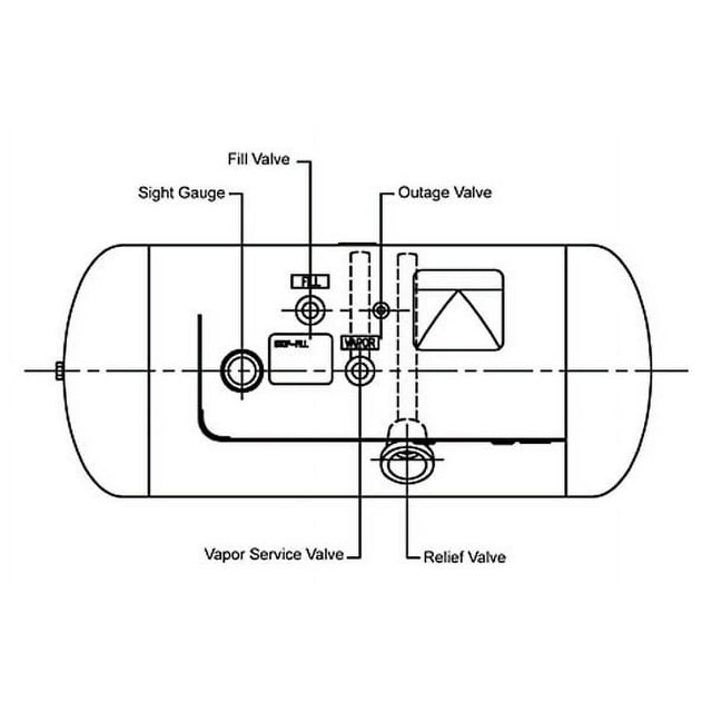 Manchester Tank 6817 - 50 lbs Steel Horizontal Gray ASME LP Gas Tank ...