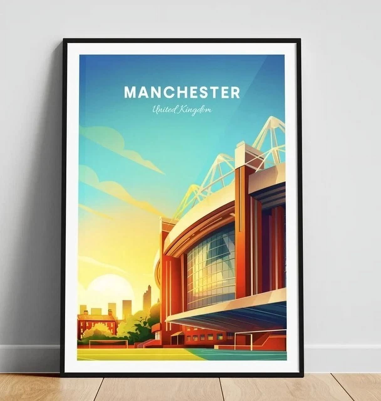 Manchester Travel Print - United Kingdom Wall Art, Manchester Poster ...