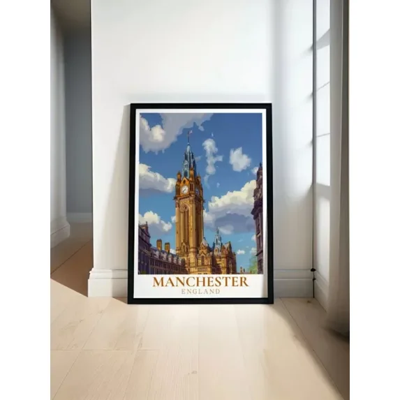 Manchester Wall Art - Manchester Town Hall Iconic Poster NO FRAMED ...