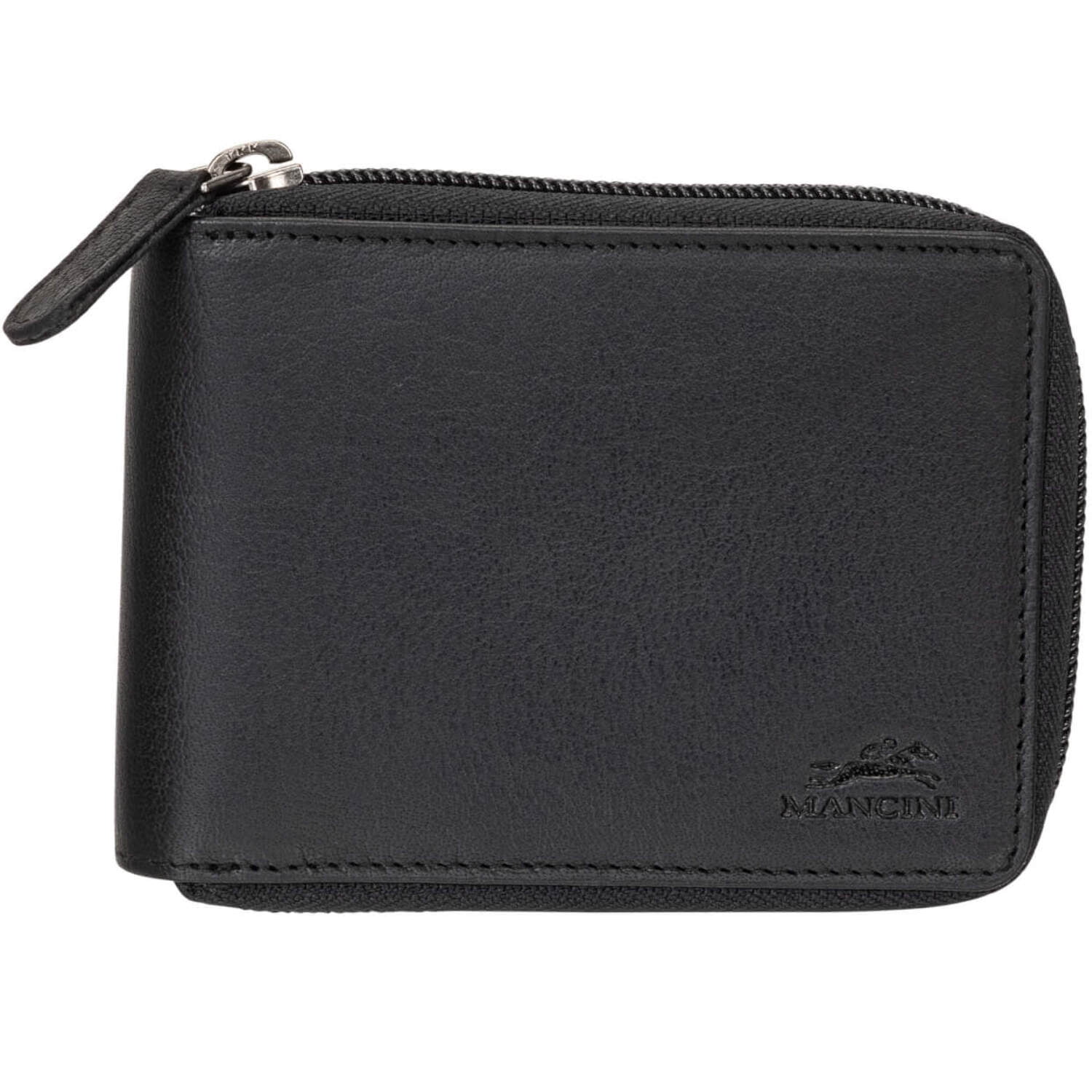 Mancini Buffalo RFID Secure Zippered Billfold with Removable Passcase - Walmart.com