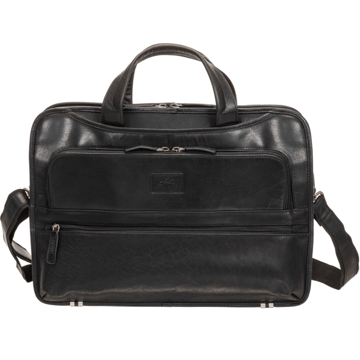 Mancini Buffalo Triple Compartment Briefcase for 15.6” Laptop / Tablet - Walmart.com