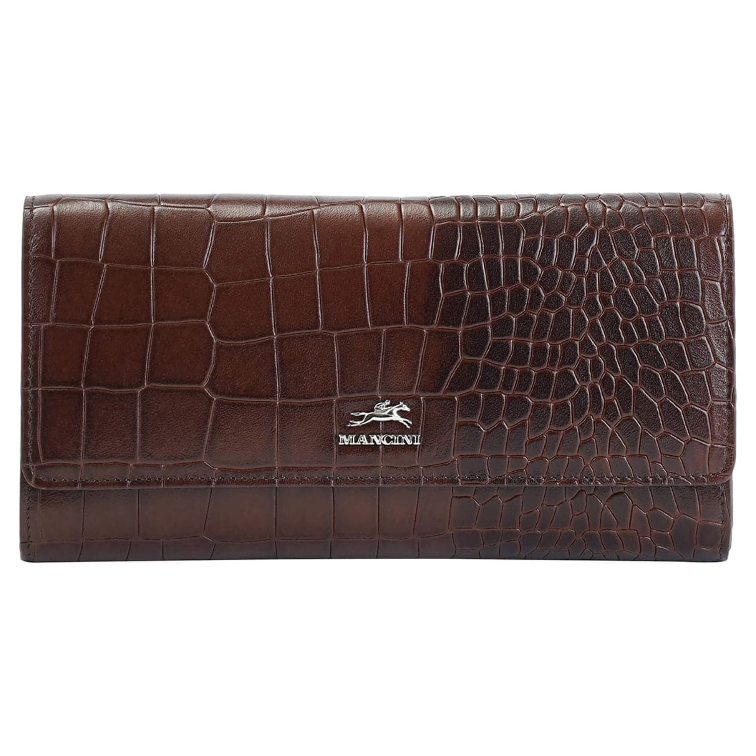 Mancini Croco2 Women’s Quad Fold Wallet with Enhanced RFID Security ...