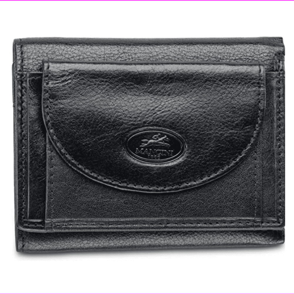 Mancini Equestrian2 Top Grain Leather RFID Secure Trifold Wallet, Black ...