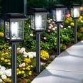 Mancra Solar Outdoor Lights Waterproof, 8 Pack Metal Glass Solar ...