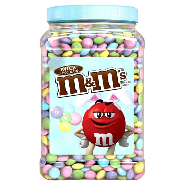 M&MS Pastel Colored Milk Chocolate Easter Candy in Resealable Jar (62 ...
