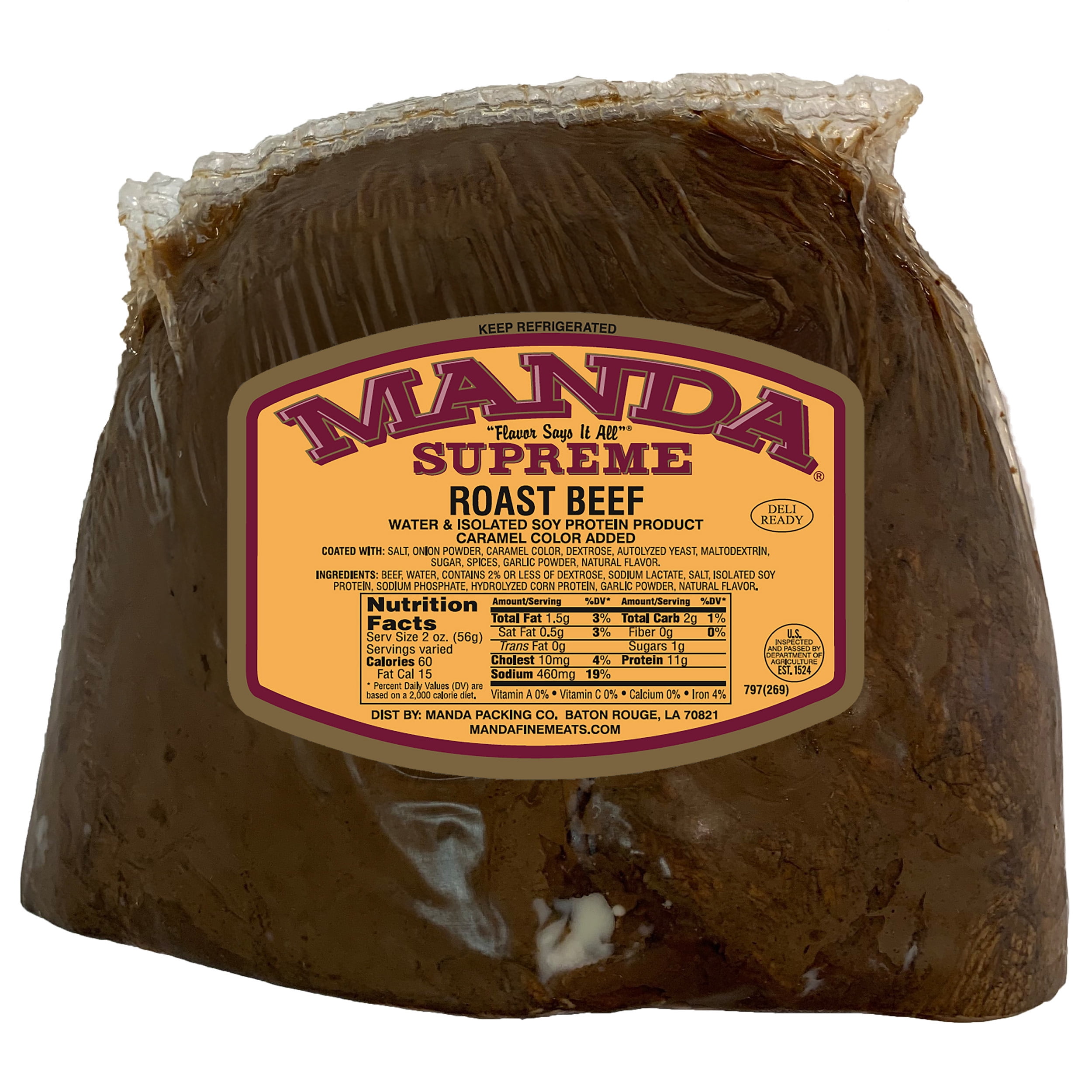 Manda Fine Meats Natural Flavor Roast Beef, Deli Sliced, Vacuum Pack ...
