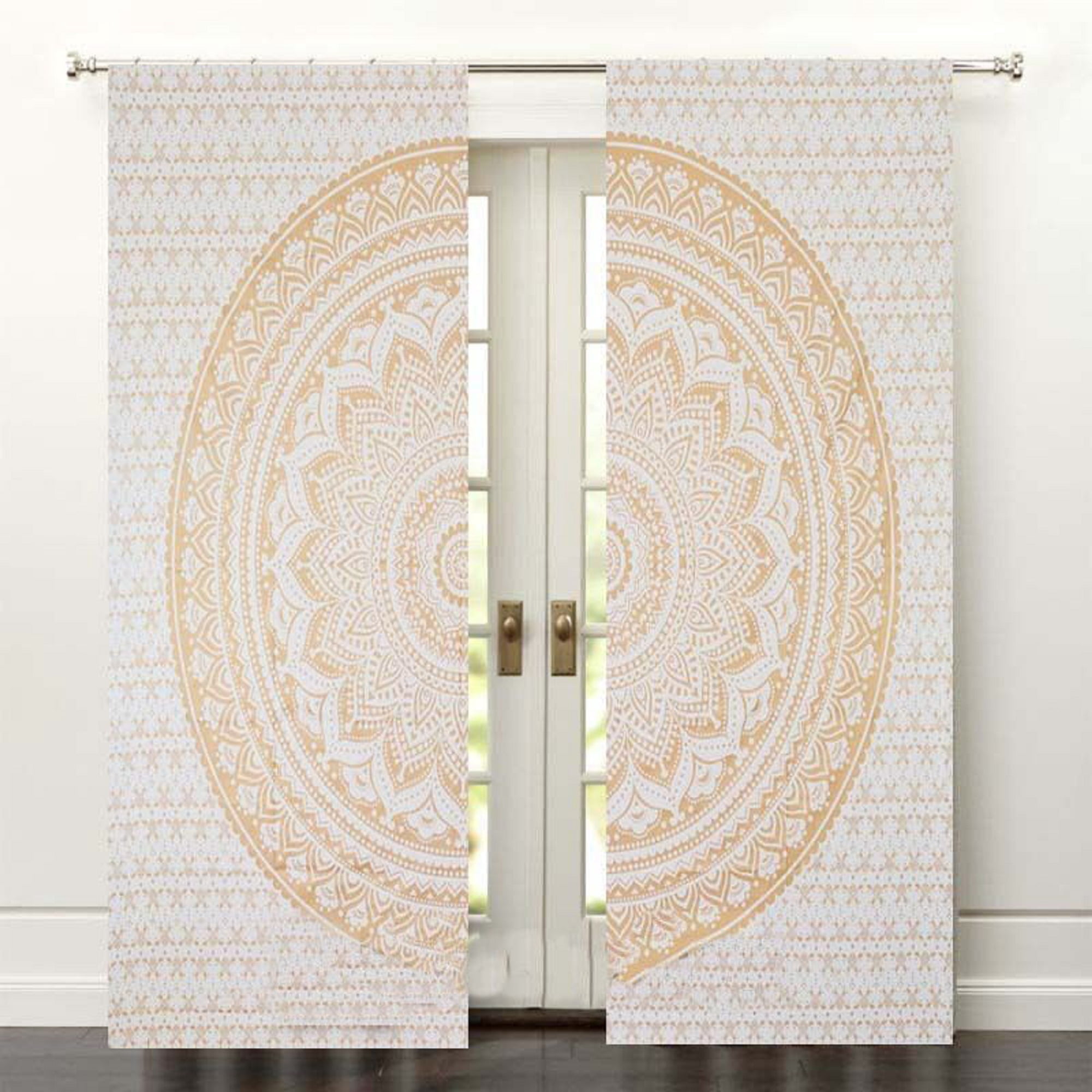 Mandala 100% cotton curtain, window and door treatment, mandala curtain ...
